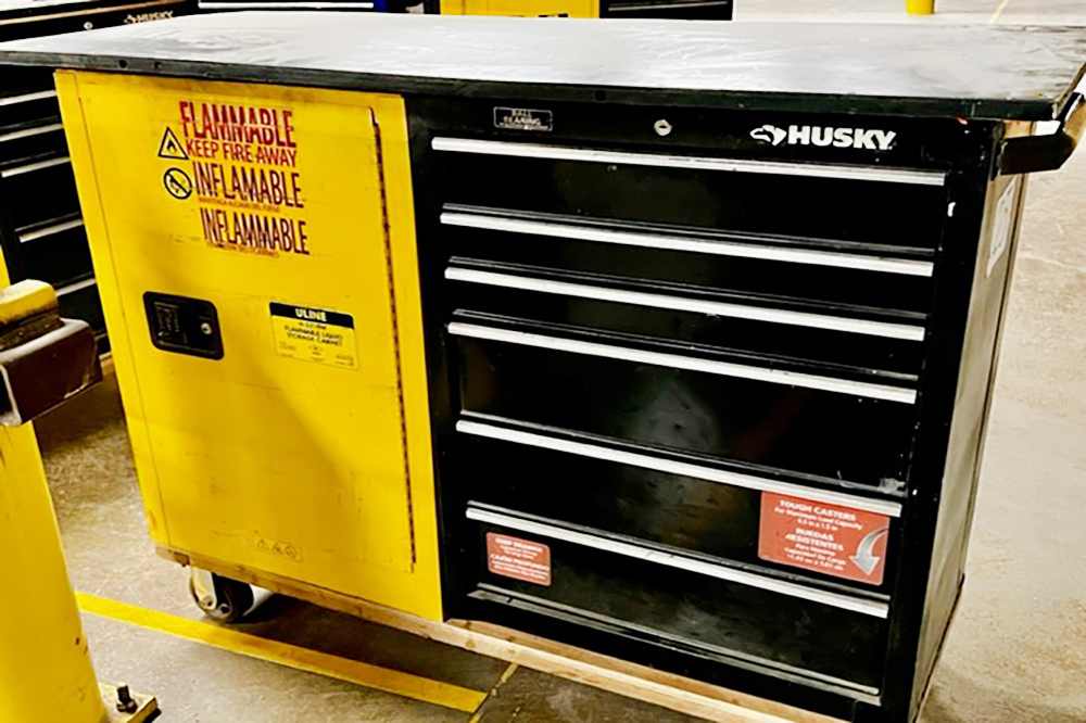 Used Flammable Safety Cabinet Cart with Drawers
