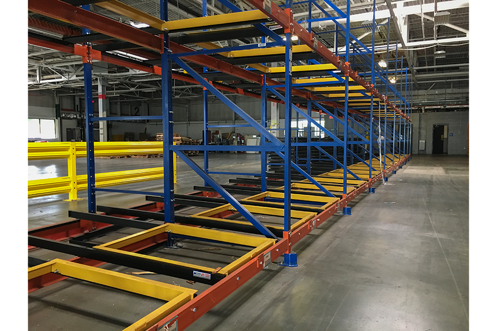 Used 2 Deep x 3 High Push Back Rack | American Surplus