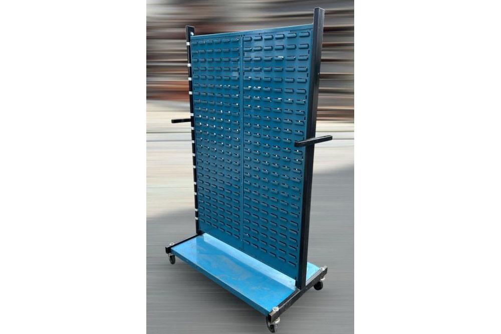 Used Blue HD Double Sided Louvered Bin Rack for Sale | ASI Bargain Depot
