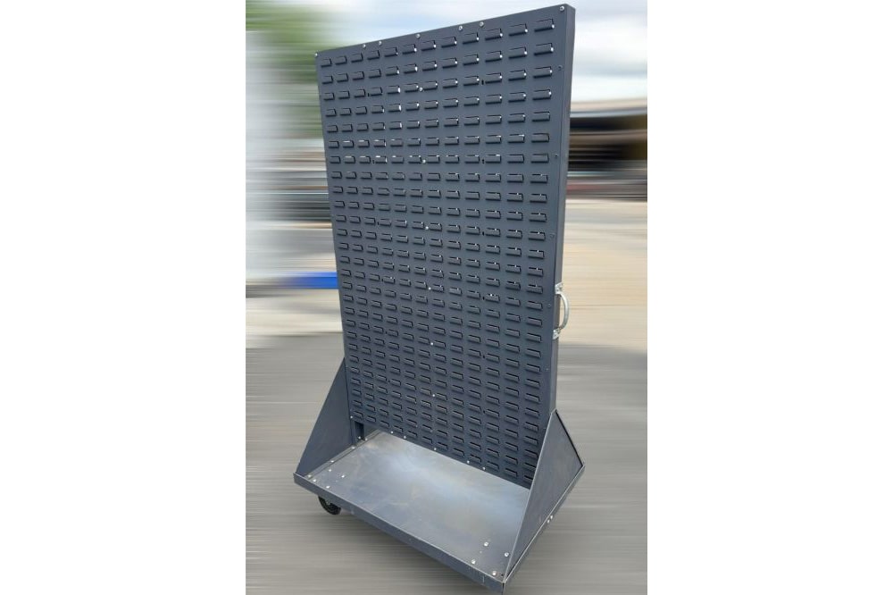 Used Gray Mobile Double-Sided Louvered Rack for Sale | ASI Bargain Depot