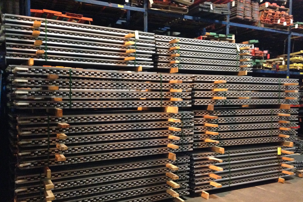 Used Dual Wheel Staggered Pallet Flow Rails