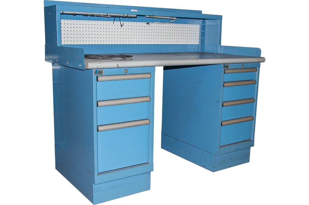 Used Lista Industrial Workbench With Divided Parts Cabinets For Sale ... Used Lista Industrial Workbench With Divided Parts Cabinets For Sale ...