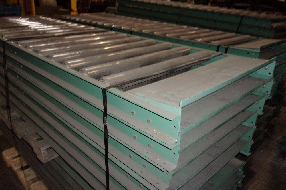 Used 34" Wide Heavy Duty Gravity Roller Conveyor - American Surplus